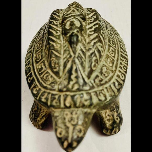 Other | Vintage Metal Archaistic Good Fortune Turtle Sculpture Amulet ...